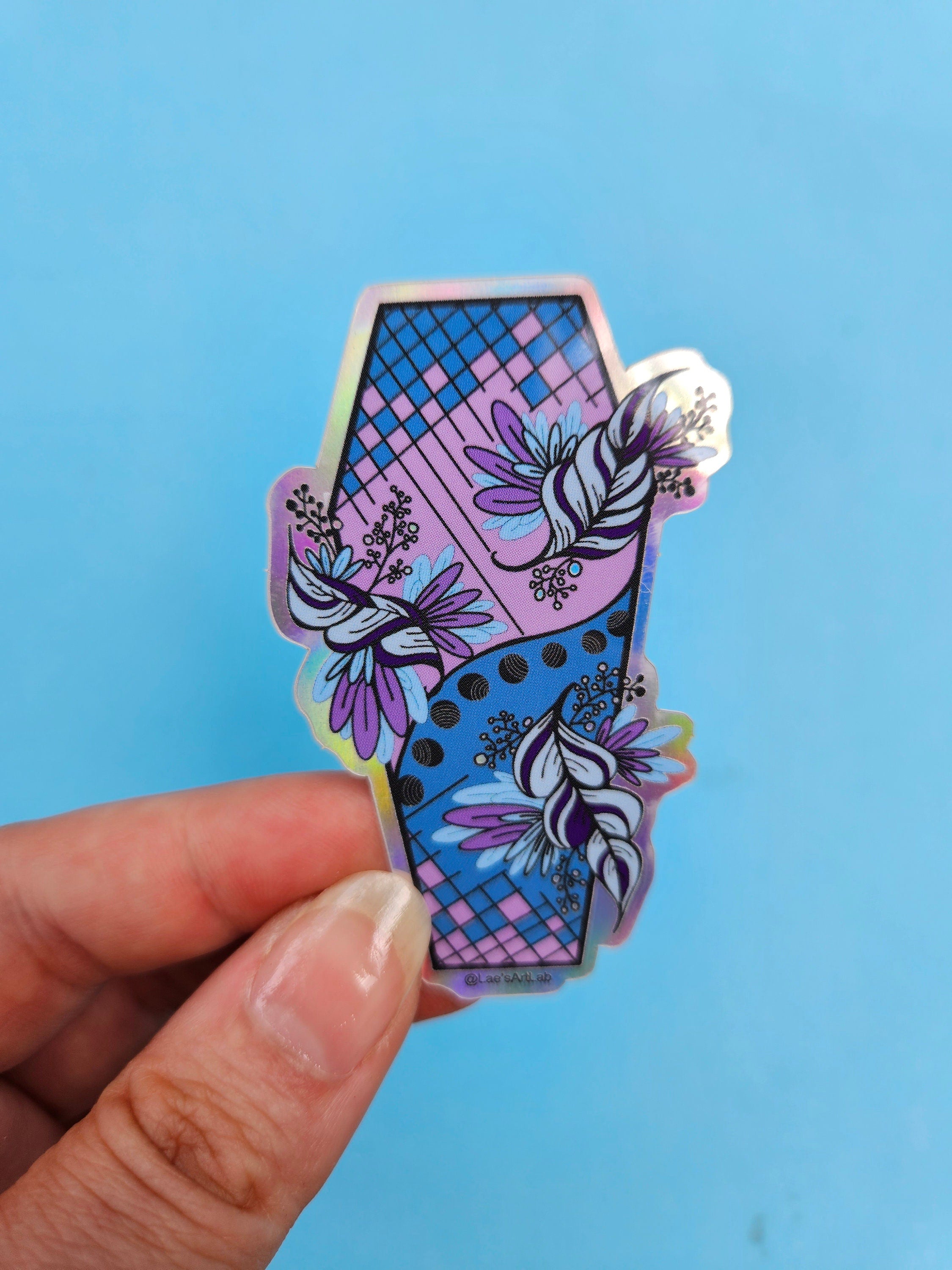 Holographic Coffin Sticker, Goth stickers, Punk Vinyl Sticker, Weather ...